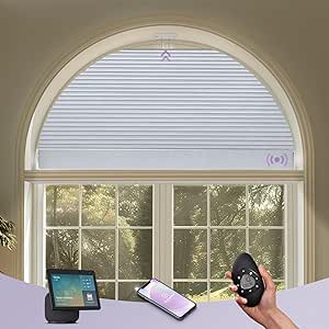 Amazon.com: Graywind Smart Arched Blinds Compatible with Alexa Google Motorized Perfect Arch ...