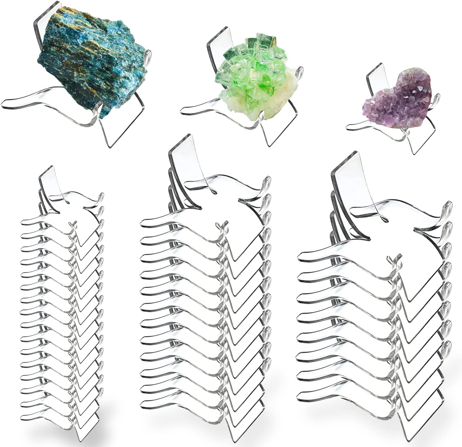 Amazon.com: DARENYI 20Pcs Rock Display Stand Small Acrylic Rock Holder ...