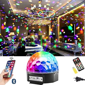 Bluetooth Disco Ball Lights, 9 Colors LED Party Lights DJ Sound ...