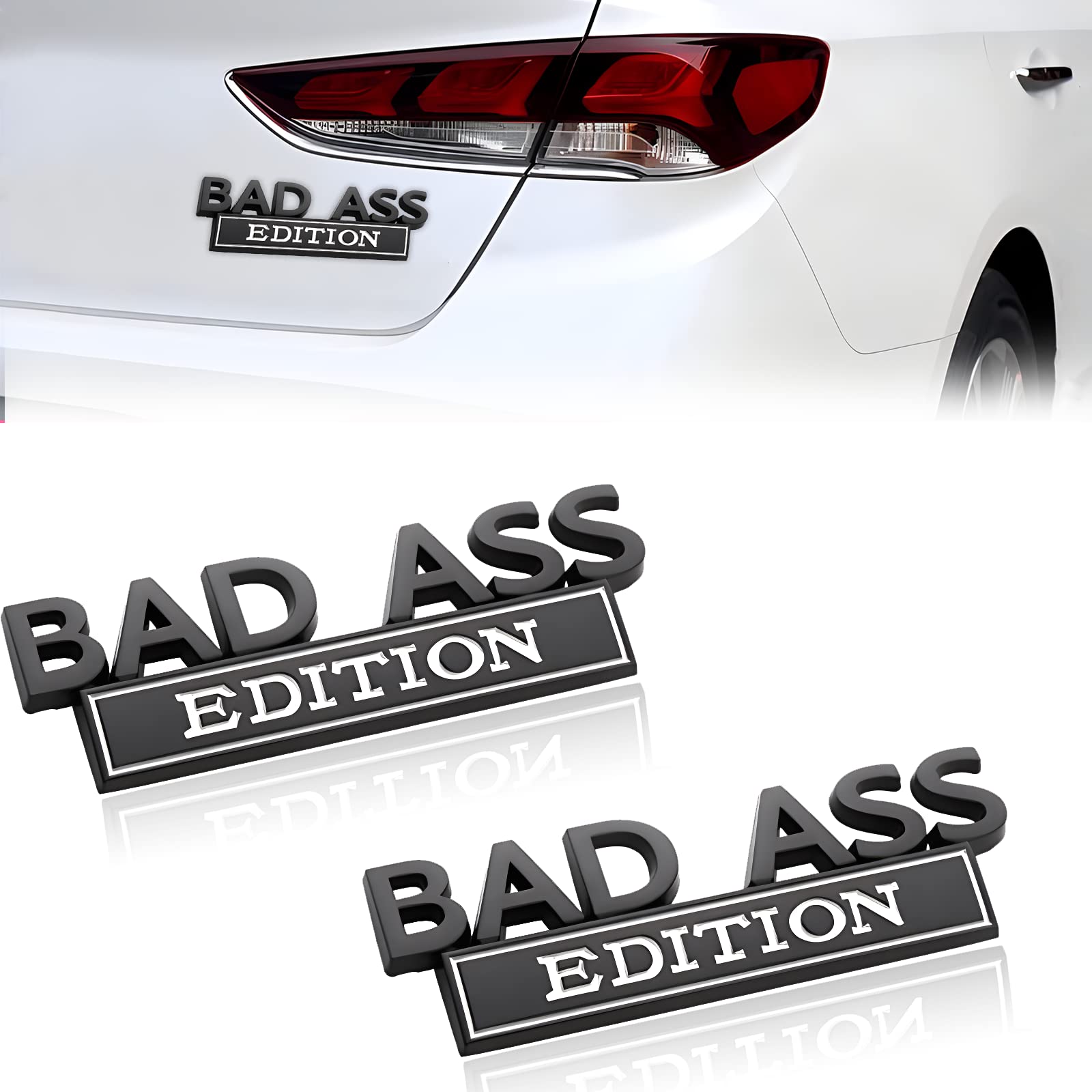 Snapklik.com : 2Pcs Car Bad Ass Edition Emblem, Car Truck 3D Fender ...