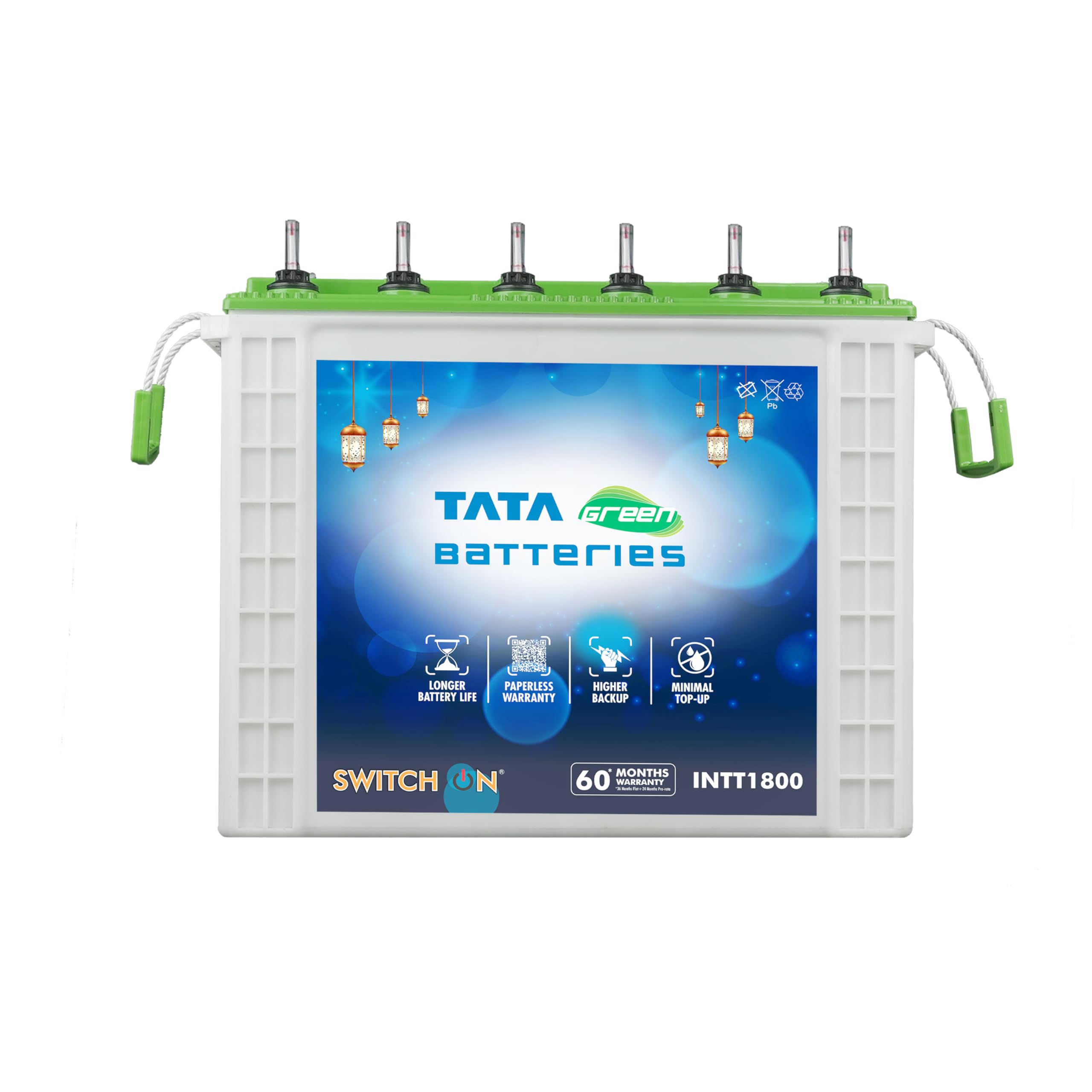 TATA Green Switch-On INTT1800 150AH Tall Tubular Inverter Battery with ...