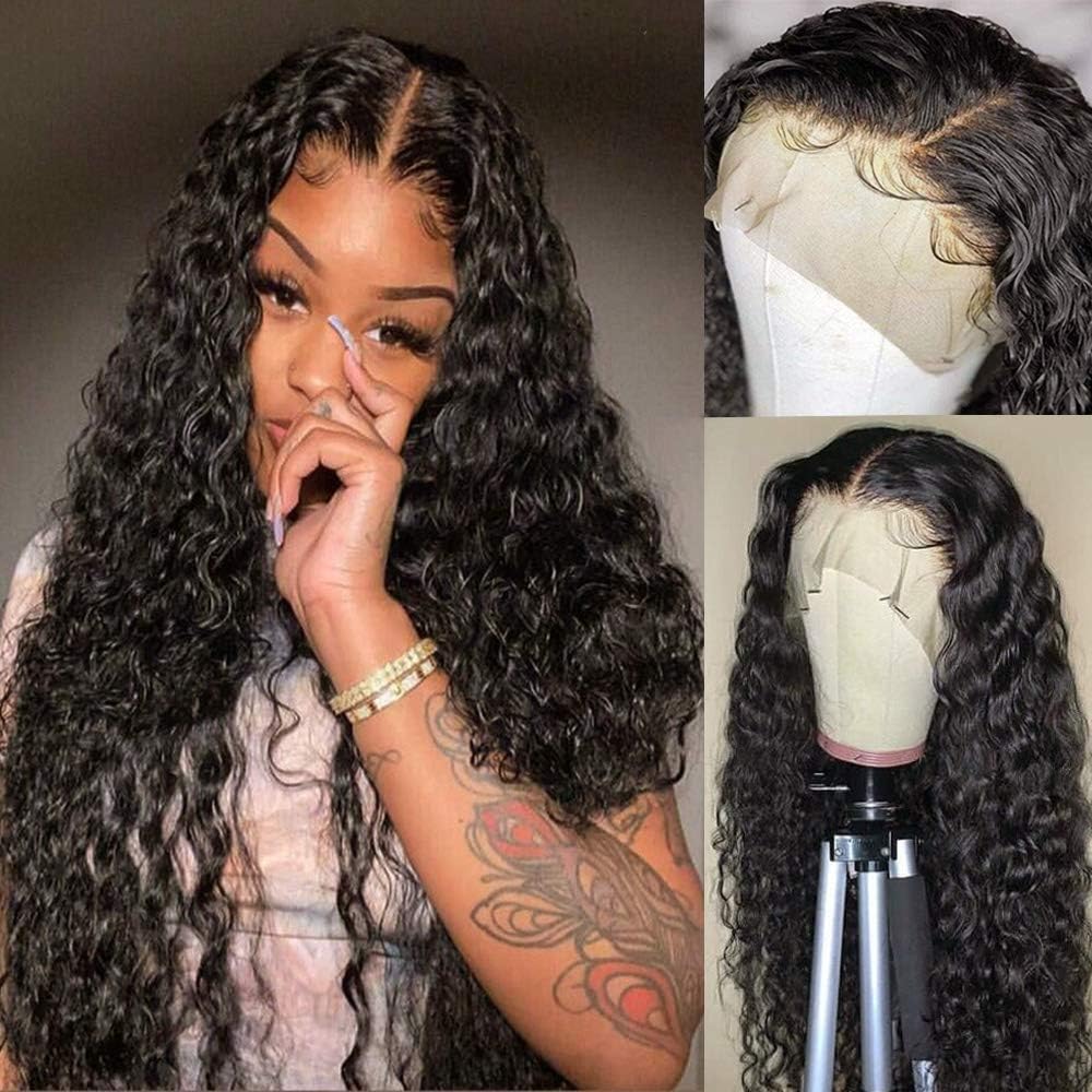 Amazon.com : Zihanrm Human hair lace front wig corn perm long curly ...