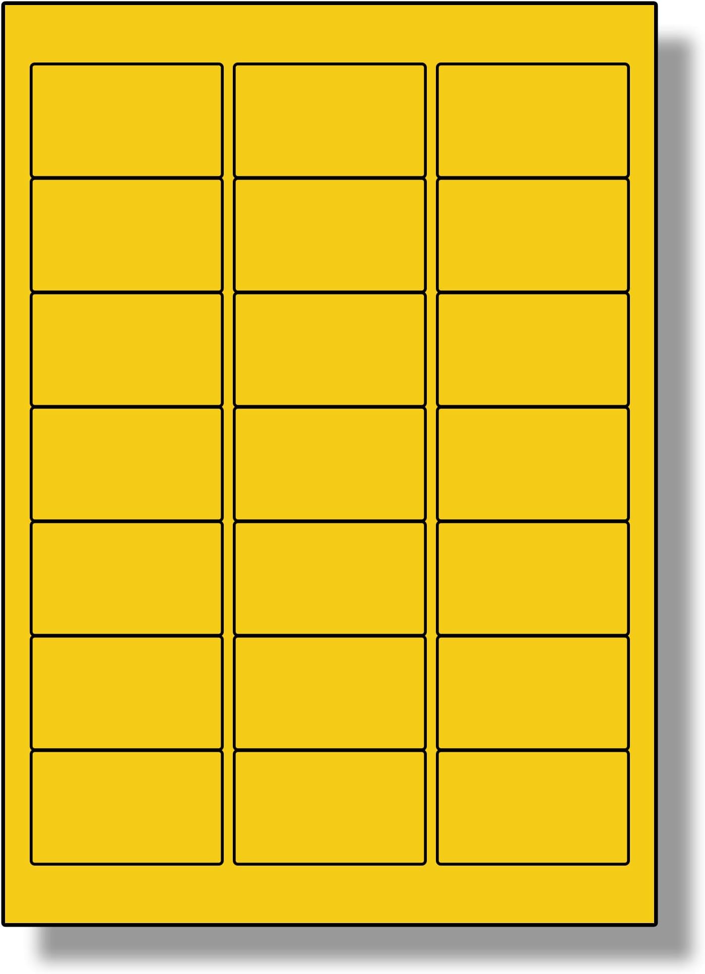 Label Planet® 21 Per Page/Sheet, 5 Sheets (105 Sticky Yellow Labels ...