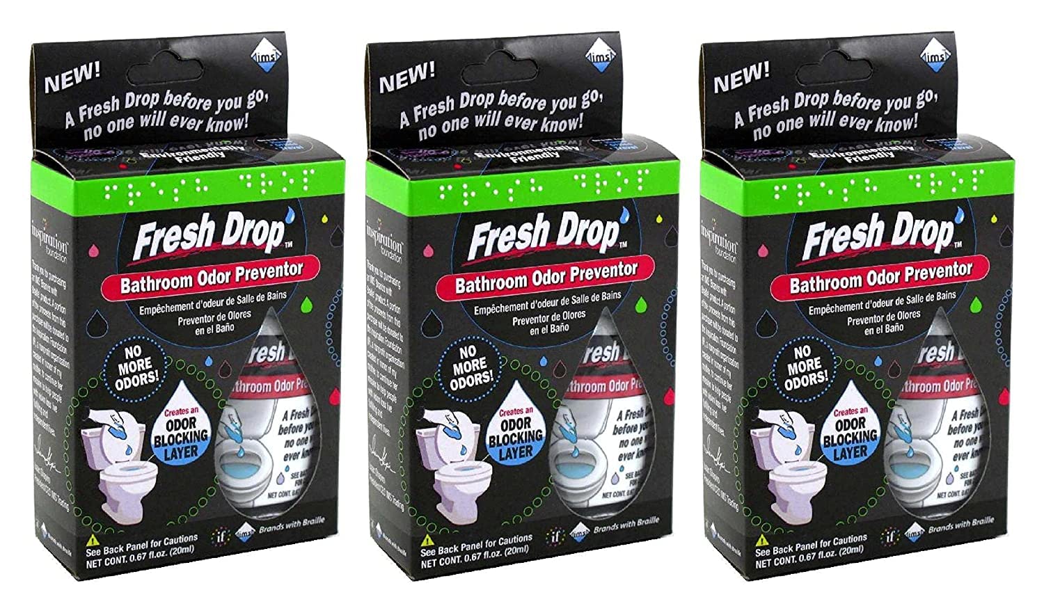 Fresh Drop Bathroom Odor Preventor, Toilet Smell Eliminator, Before-You ...