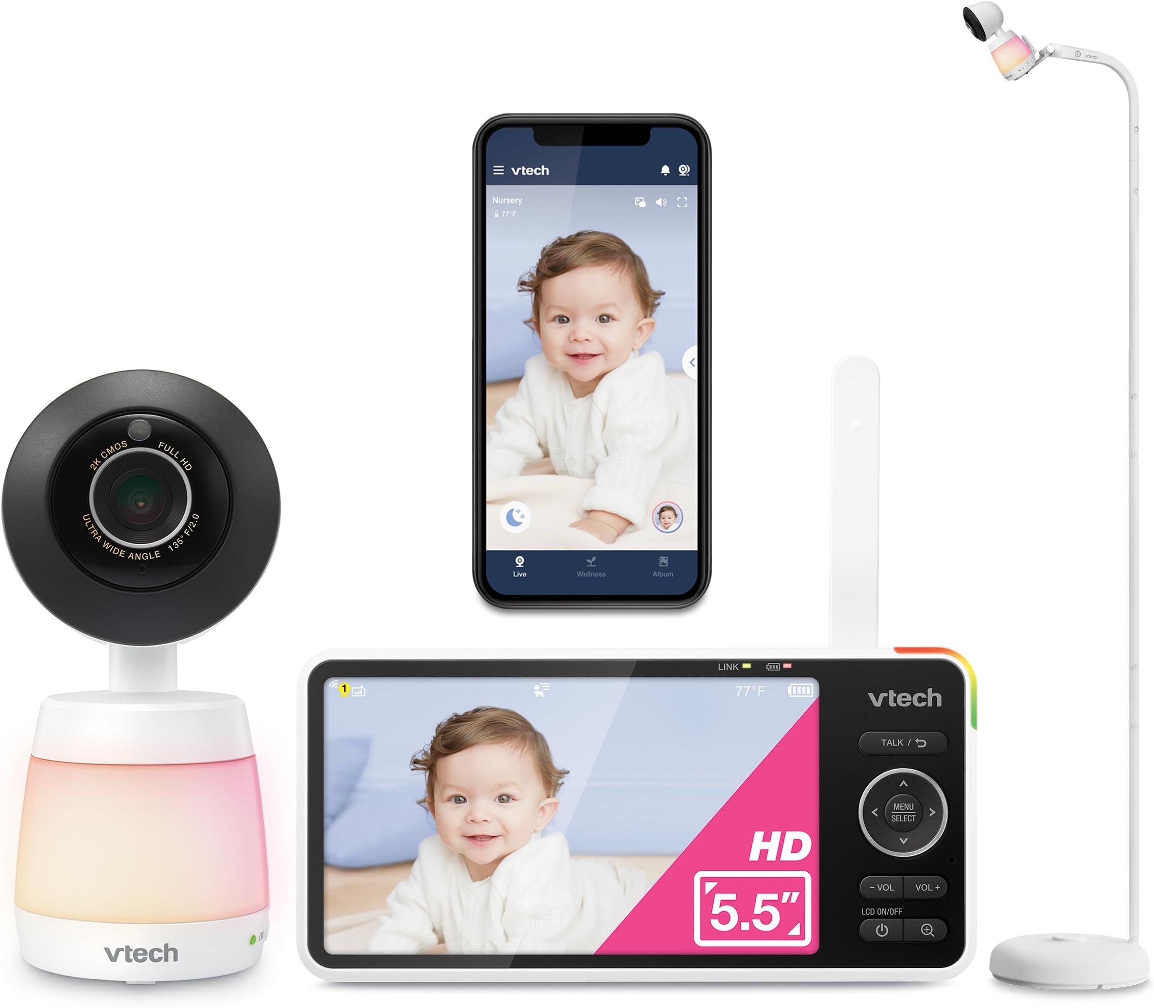Amazon.com: VTech Smart WiFi Baby Monitor with Floor Stand