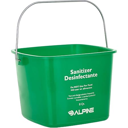 Amazon.com: Winco Cleaning Bucket, 6-Quart, Red Sanitizing Solution ...