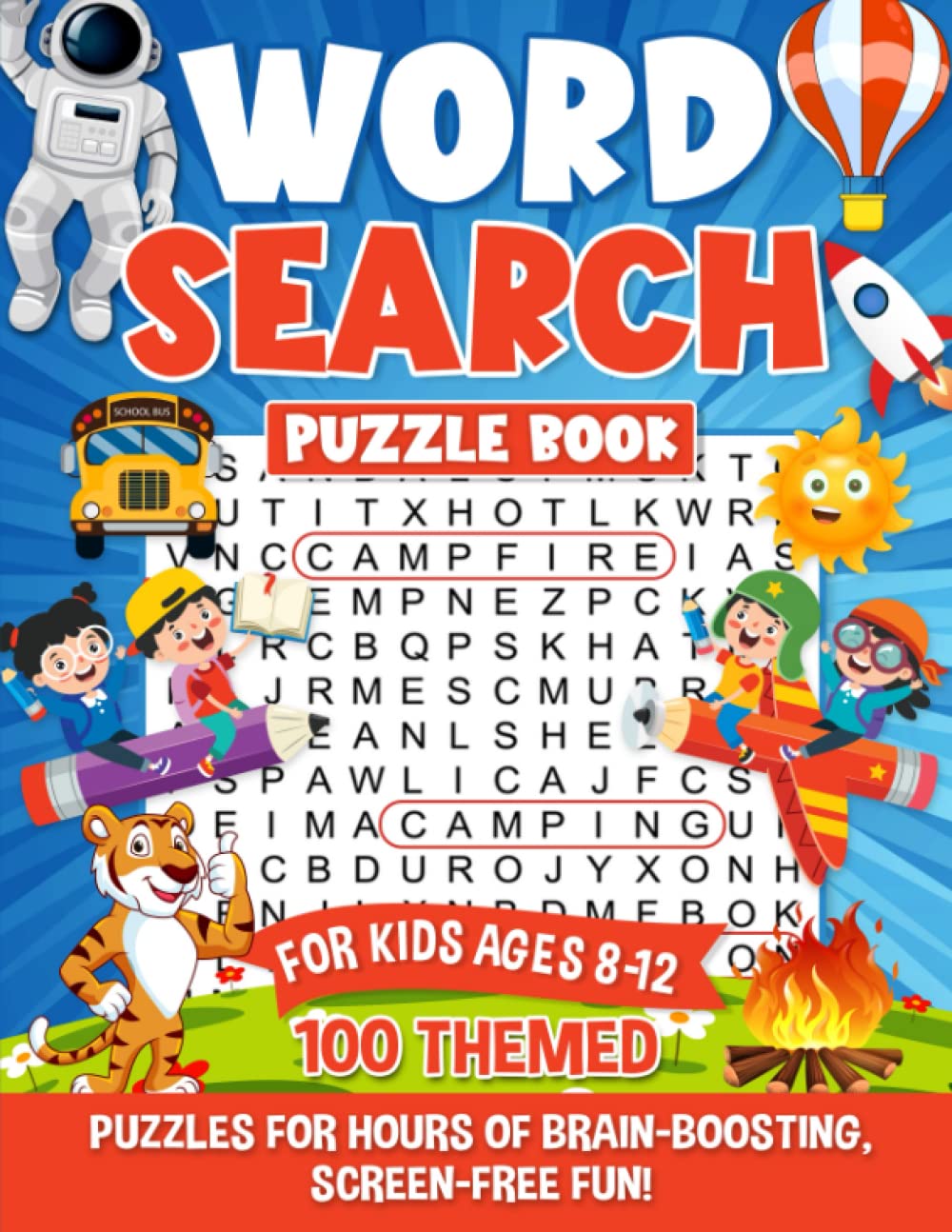 Amazon.com: Word Search Puzzle Book for Kids Ages 8-12: 100 Themed ...