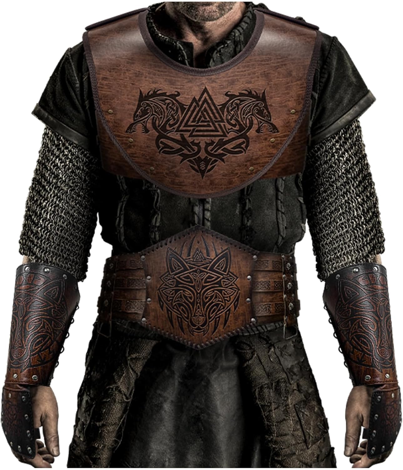 Amazon.com: HiiFeuer Viking Fenrir Gauntlet with Embossed Chest Armor ...