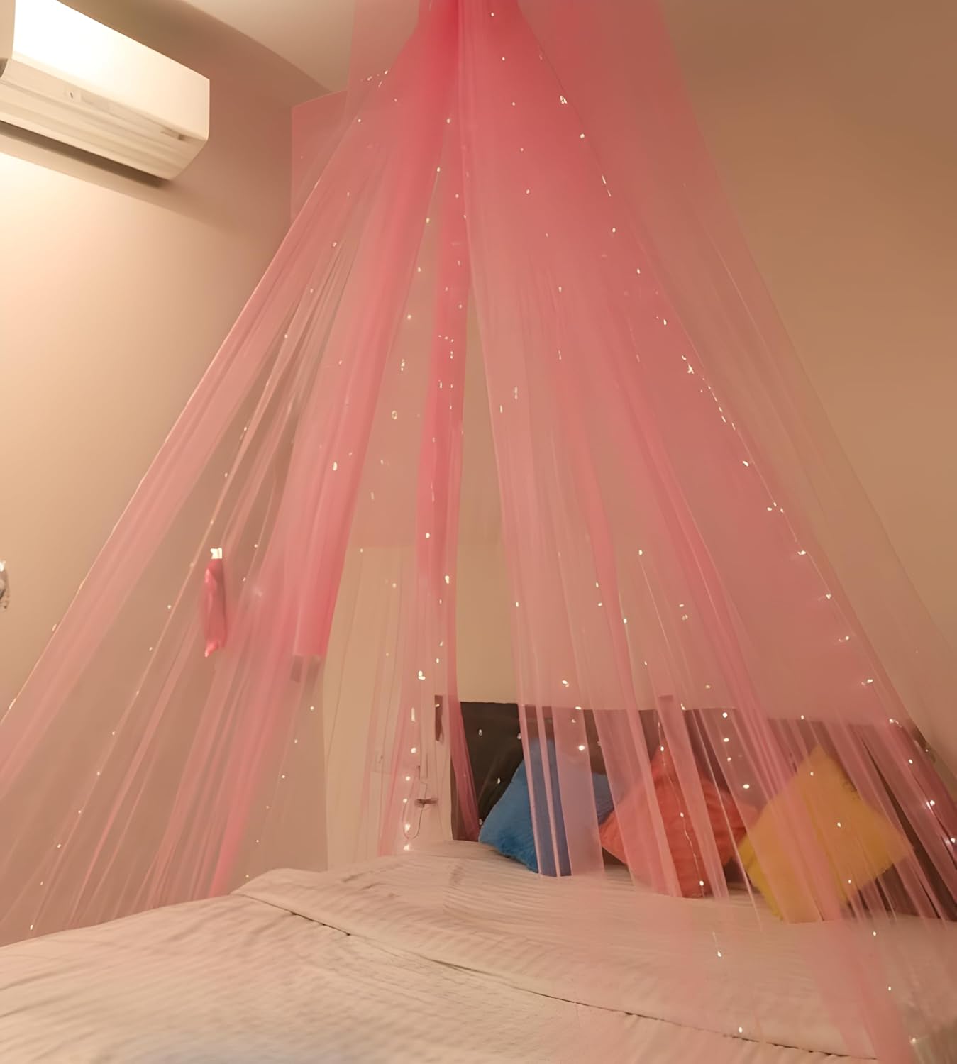 1iAM Pink Transparent Net Backdrop for Birthdays, Anniversary, Photo ...