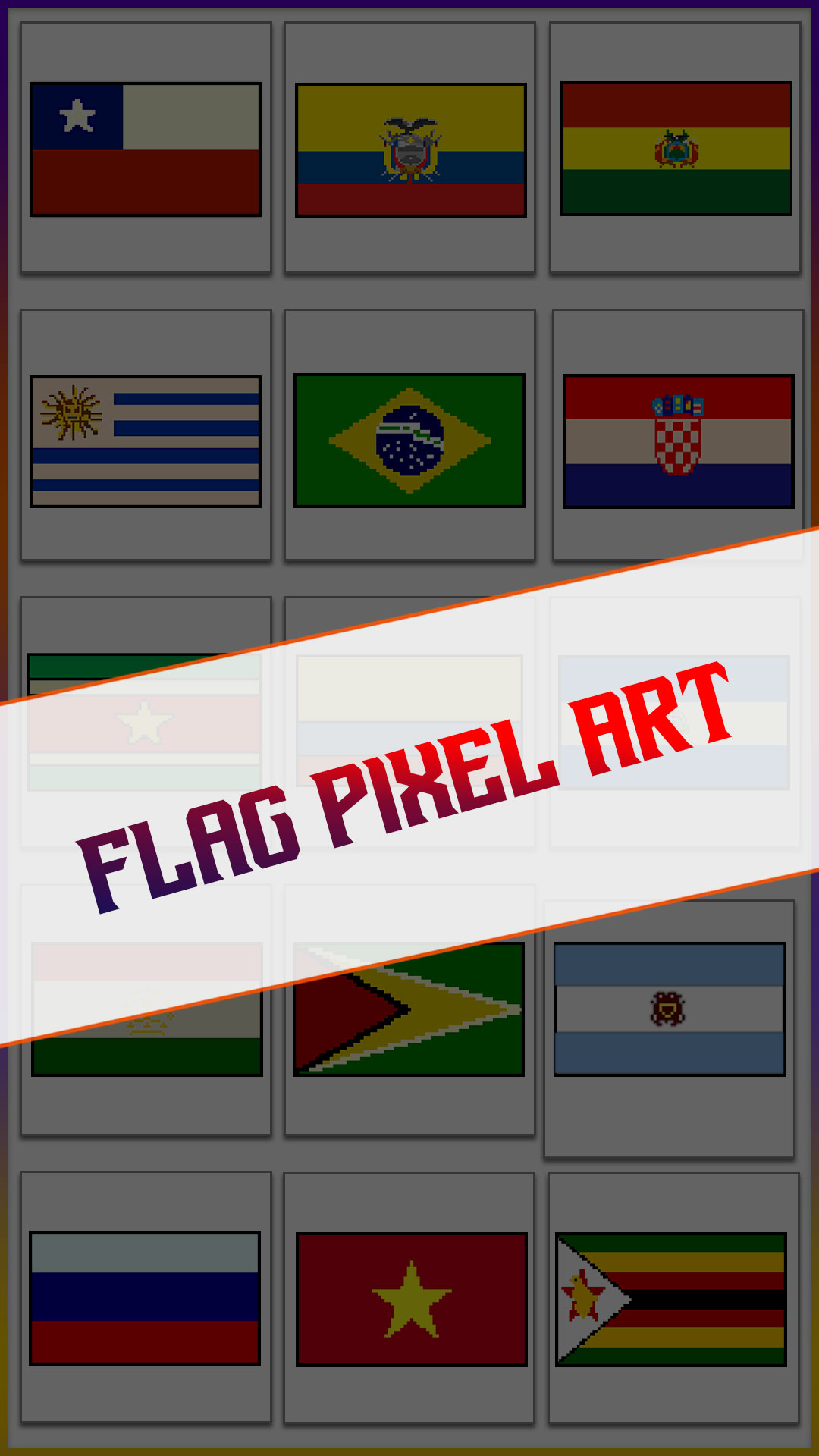 Flags Pixel Art - Paint by Number, Sandbox Coloring Book:Amazon.com ...