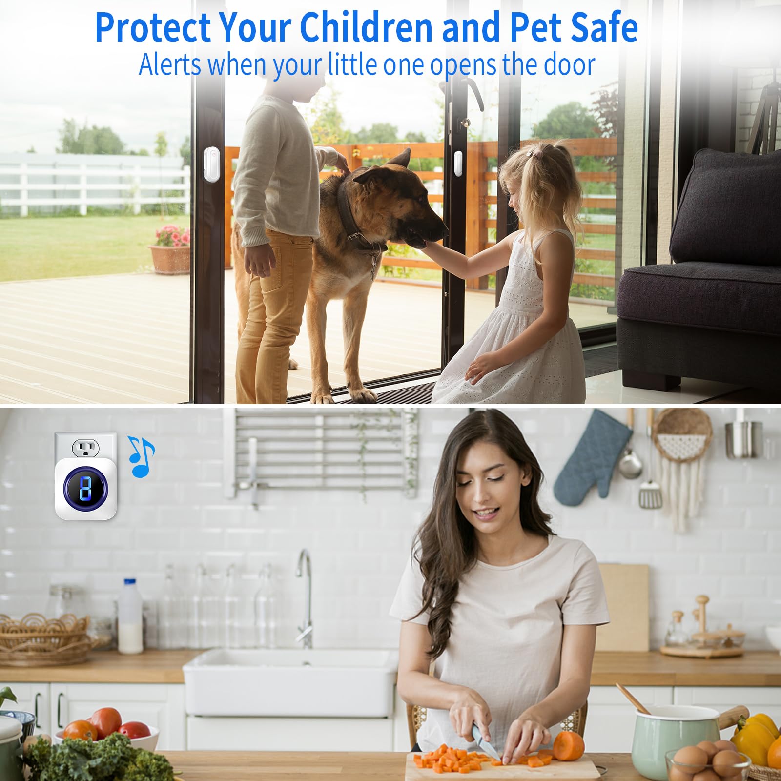 Snapklik.com : SURFOU Door Chime Wireless Door Open Sensor Alarm