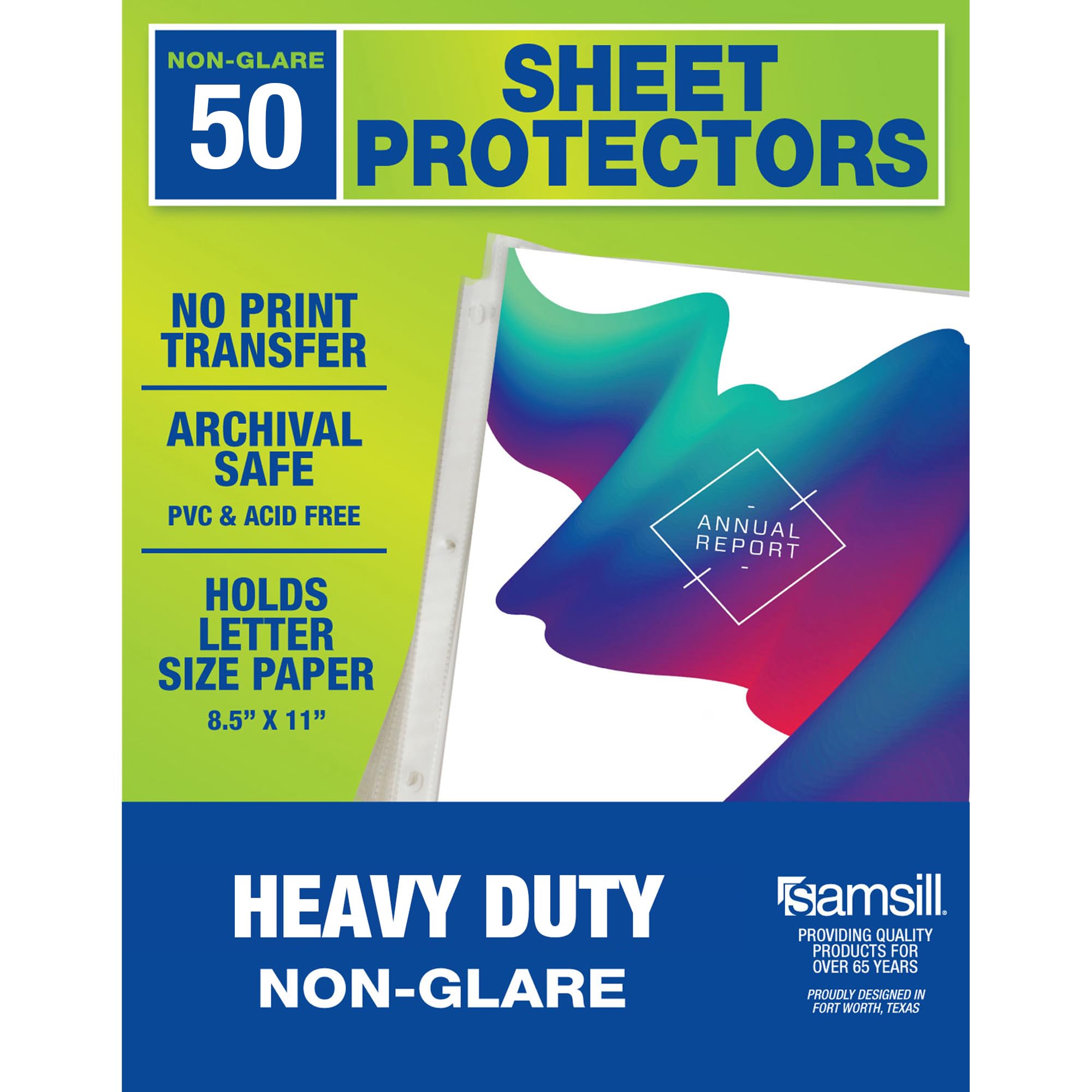 Snapklik.com : Samsill 50 Pack Heavy Duty Sheet Protectors, Non-Glare ...