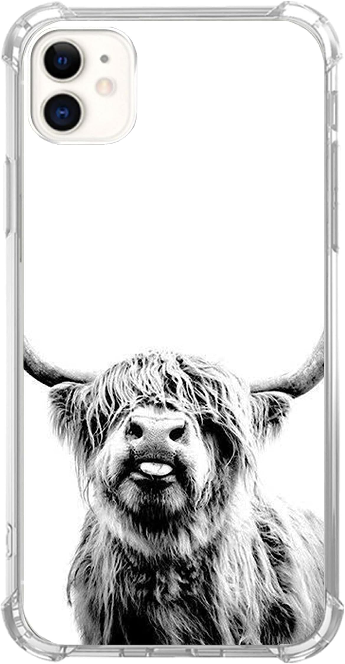 Amazon.com: iPhone 12/12 Pro Western Boho Highland Cow Floral Cute Cows ...