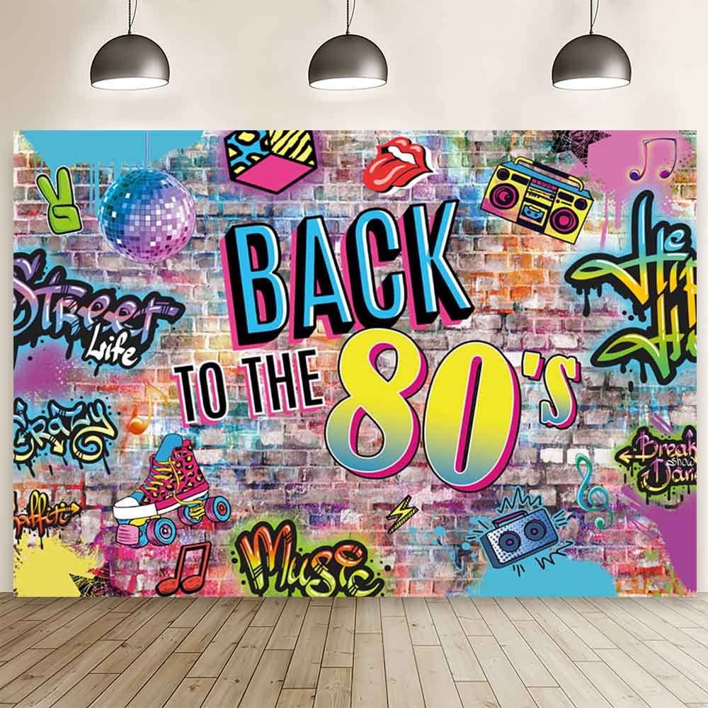 Amazon.com : AIBIIN 7x5ft Back to The 80's Backdrop Colorful Graffiti ...