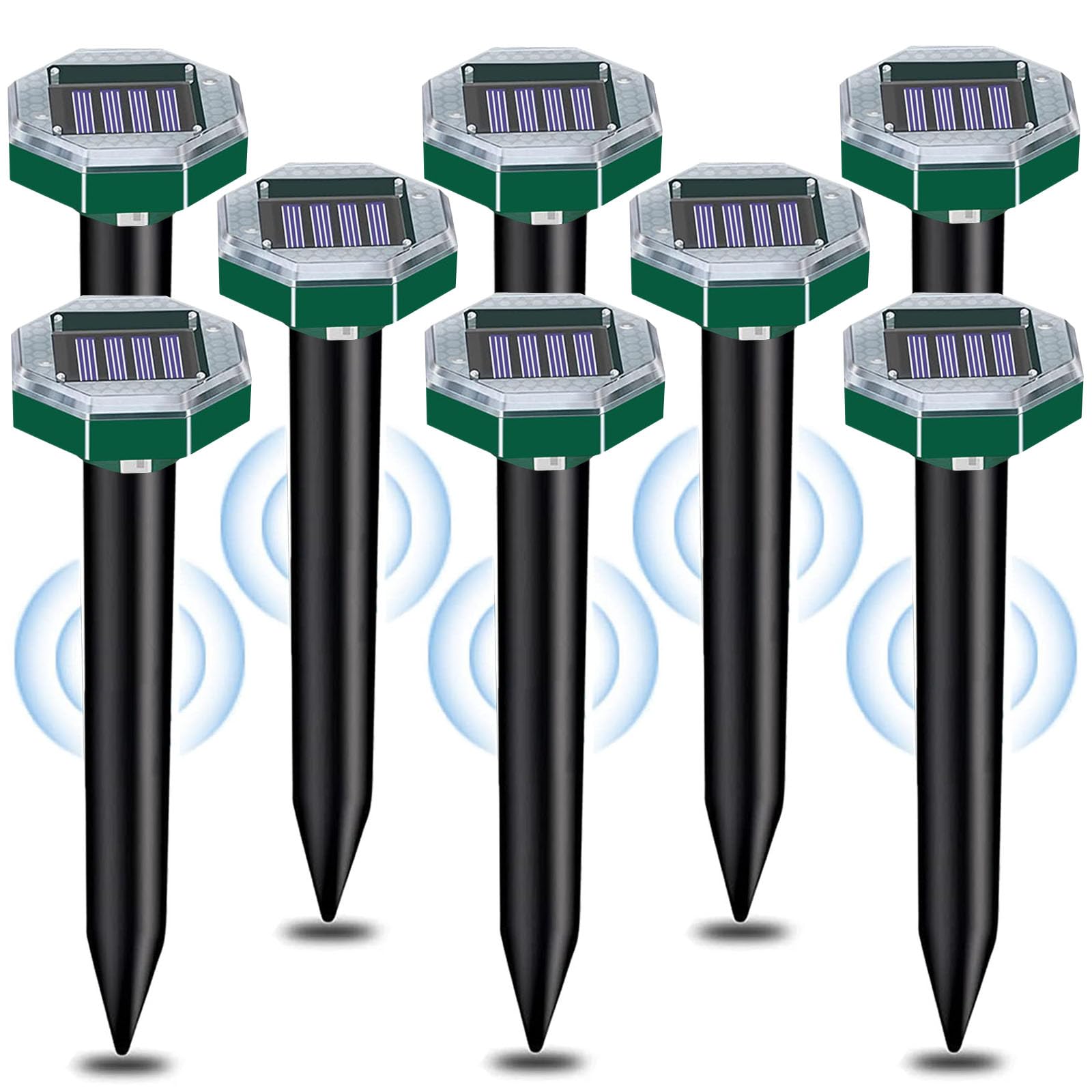 Solar Mole Repellent,8 Pack Mole Repellent Ultrasonic,Sonic Mole ...