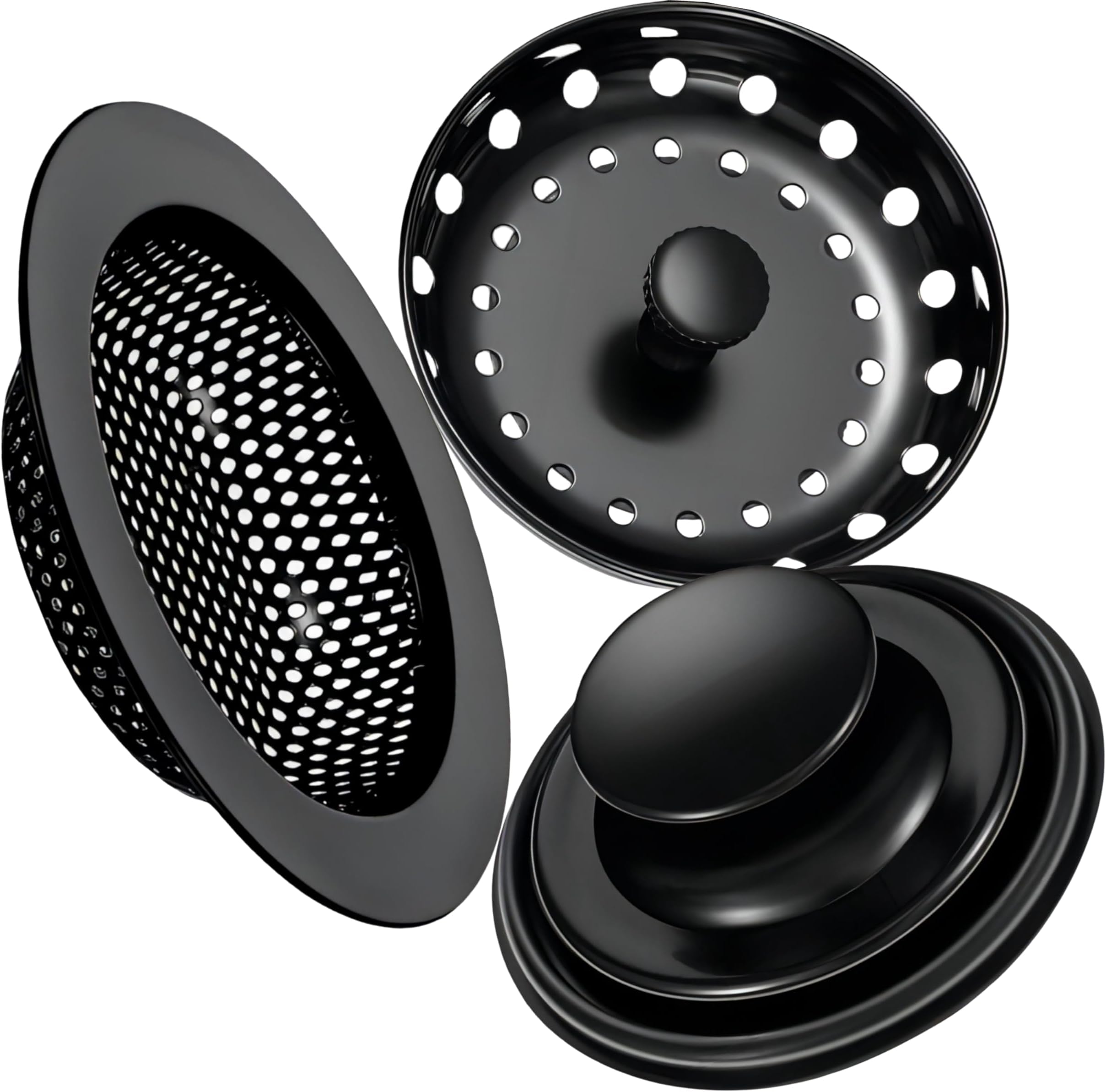 Seamaka 3 PCS Kitchen Sink Stopper Strainer,Silver Anti-Clogging ...