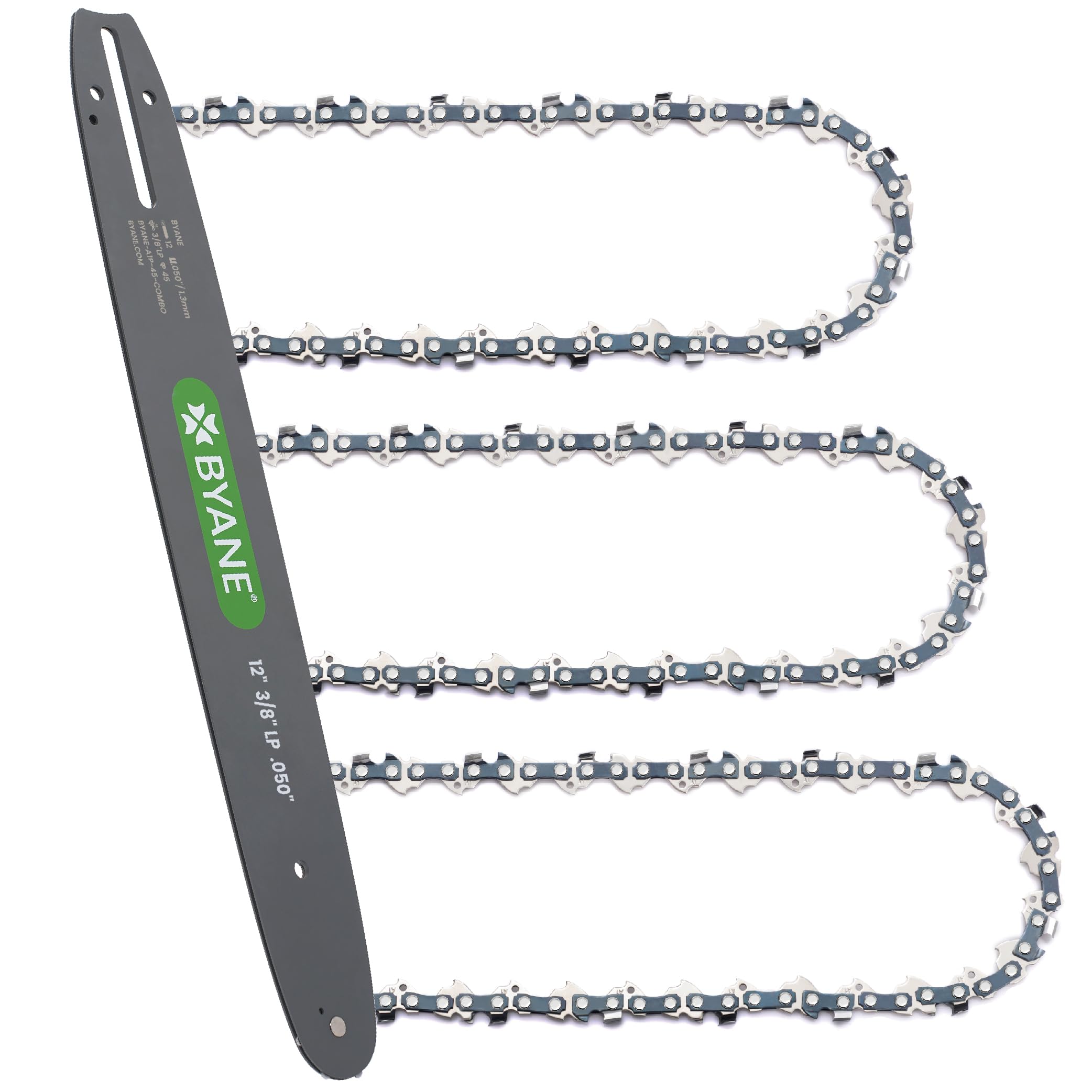 Amazon.com : BYANE 12 Inch Bar and Chain Combo, 3/8LP" Pitch, 050 ...