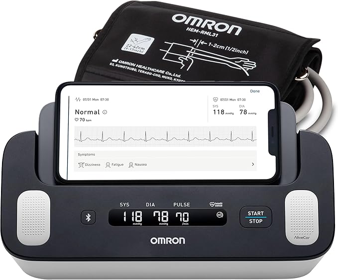 Amazon.com: OMRON 2-in-1 Upper Arm Blood Pressure Monitor & 1-Lead EKG ...