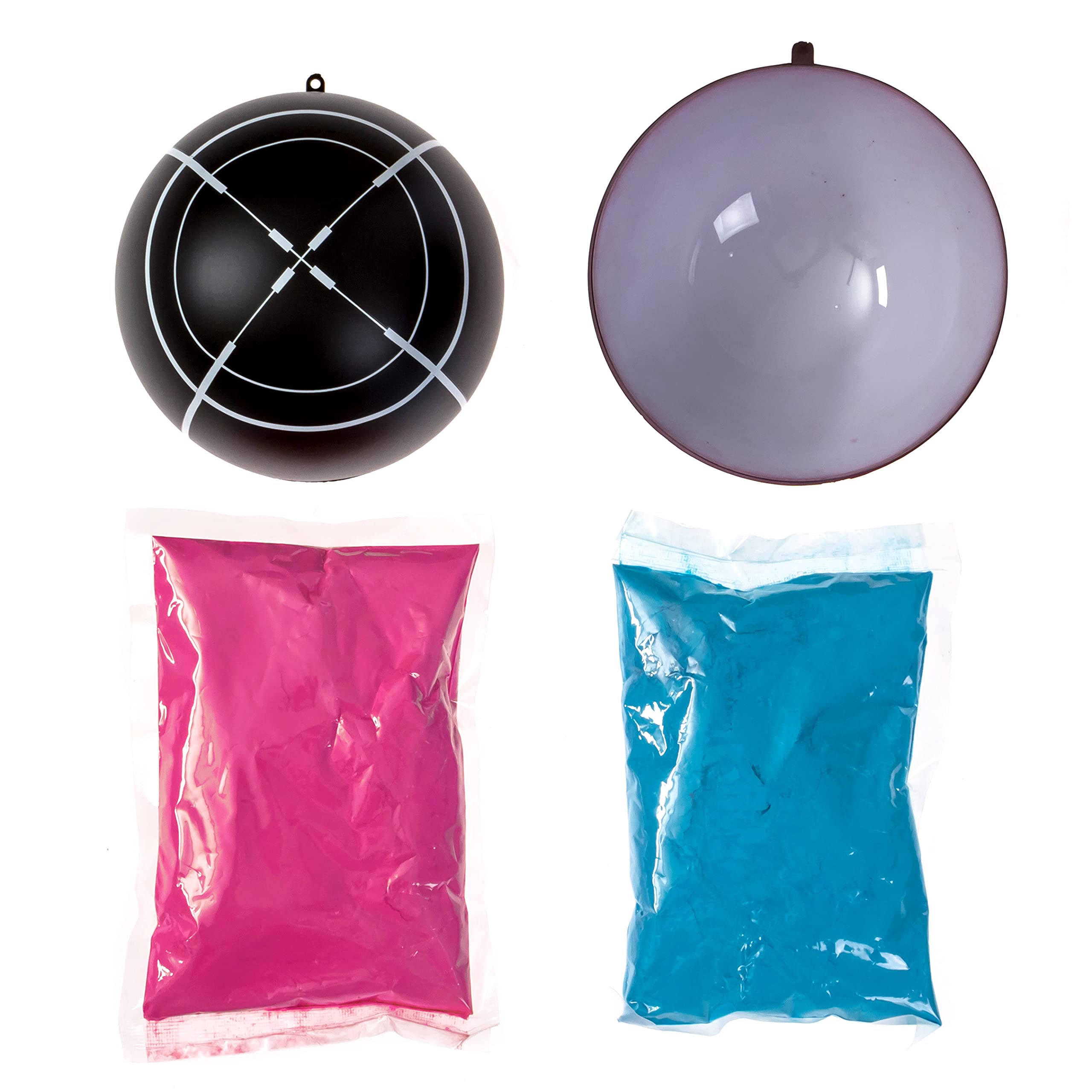 Ultimate Party Supplies Gender Reveal Black Target Ball | Pink & Blue ...