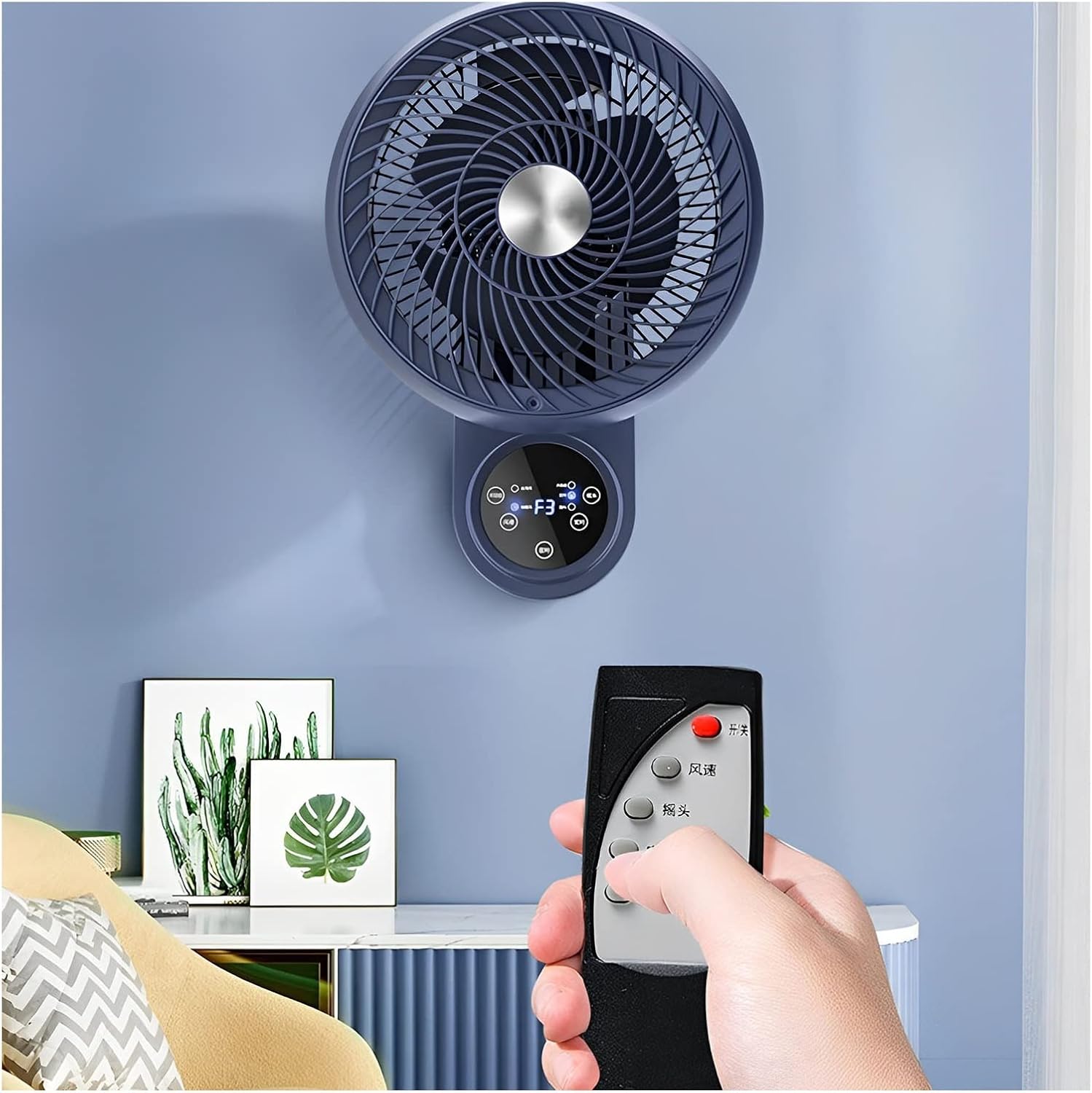 Amazon.com: 10in Wall Mount Fan, With 3 Speed, Remote Control, 85 ...