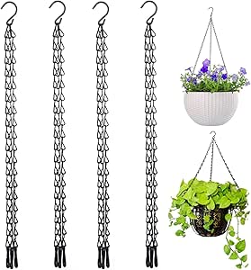 Hanging Chains with Hooks,Hanging Basket Chains, 4Pcs Flower Pot Chains ...
