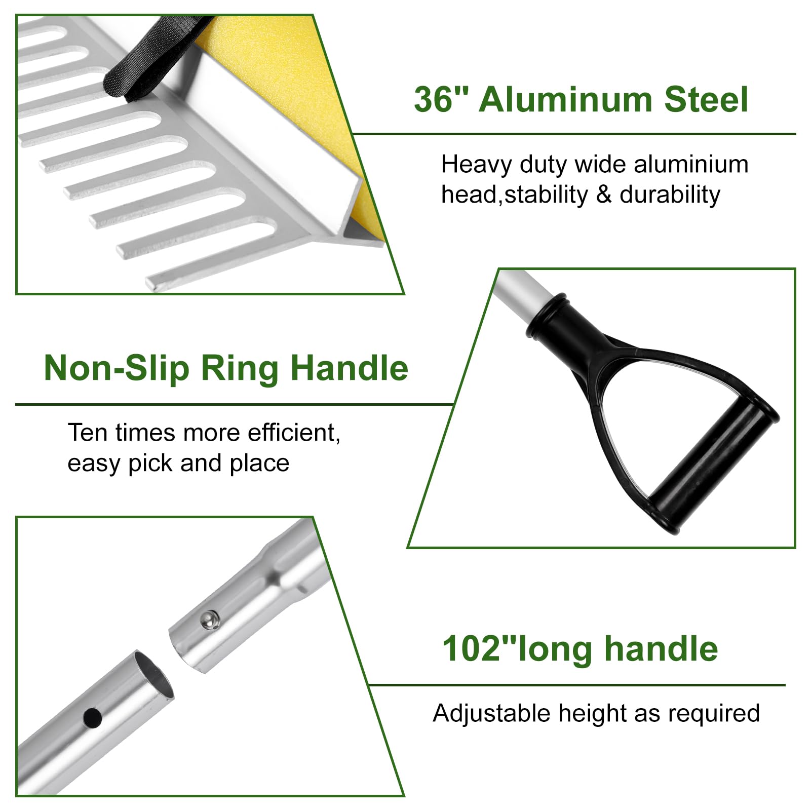 Snapklik.com : Pond Rake,Floating Weed Lake Rake,Aluminum Pond And Lake ...