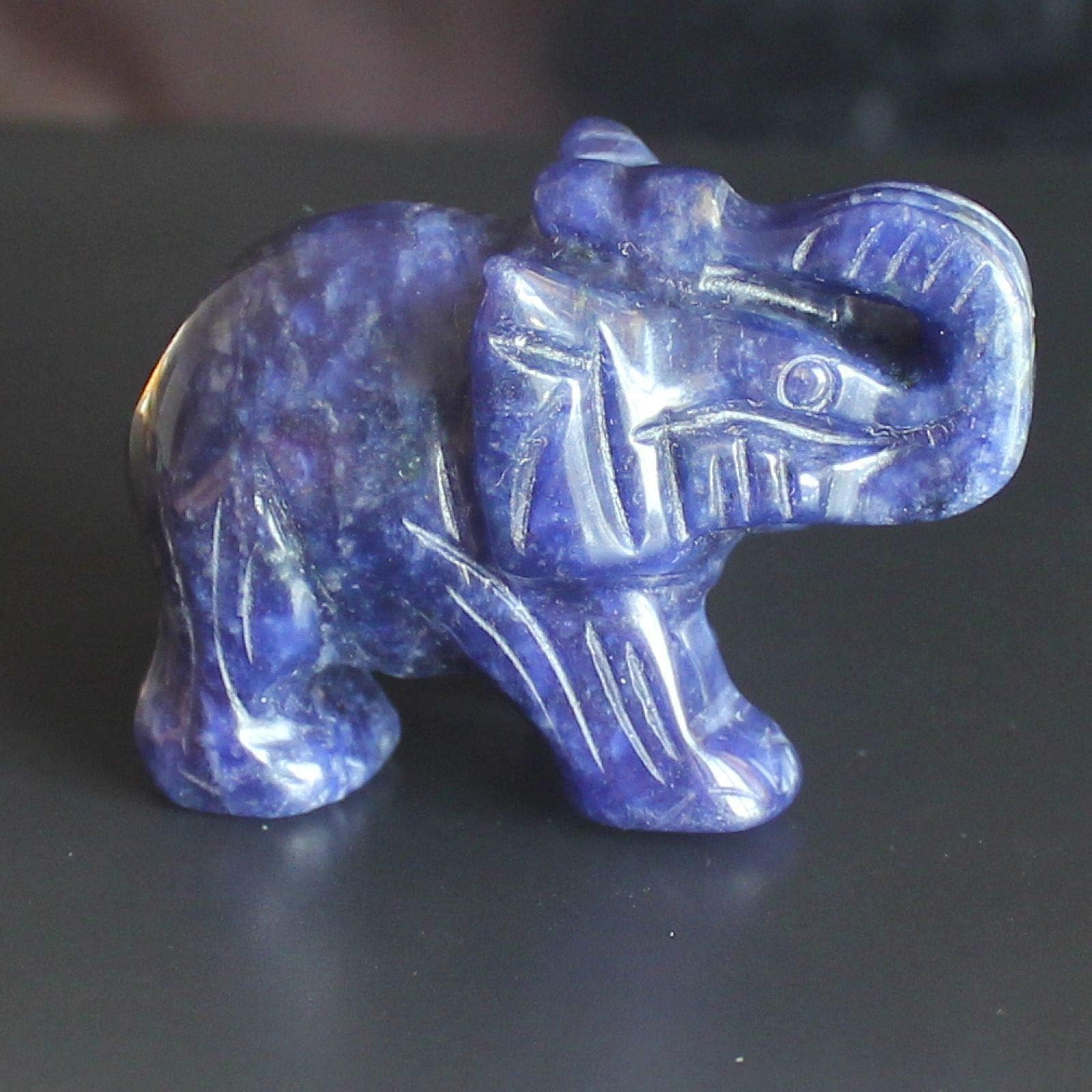 Amazon.com: Justinstones Crazy Lace Agate Elephant Figurine Office ...