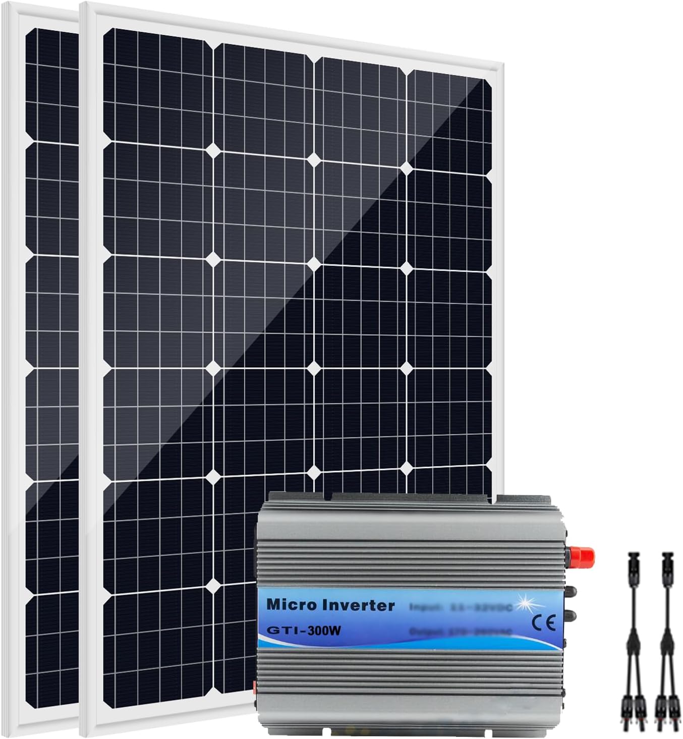 Amazon.com : 240W 12V Grid Tie Solar Panel Kit with Inverter: 2 * 120W ...