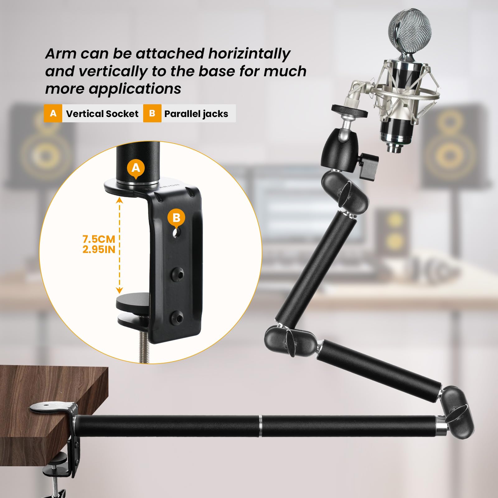 Snapklik.com : Desk Camera Mount Stand Heavy Duty Articulated Camera ...