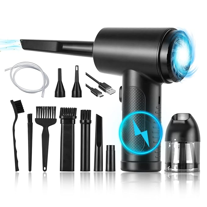 Compressed Air Duster, 51000RPM Electric Air Duster and Vacuum Cleaner ...