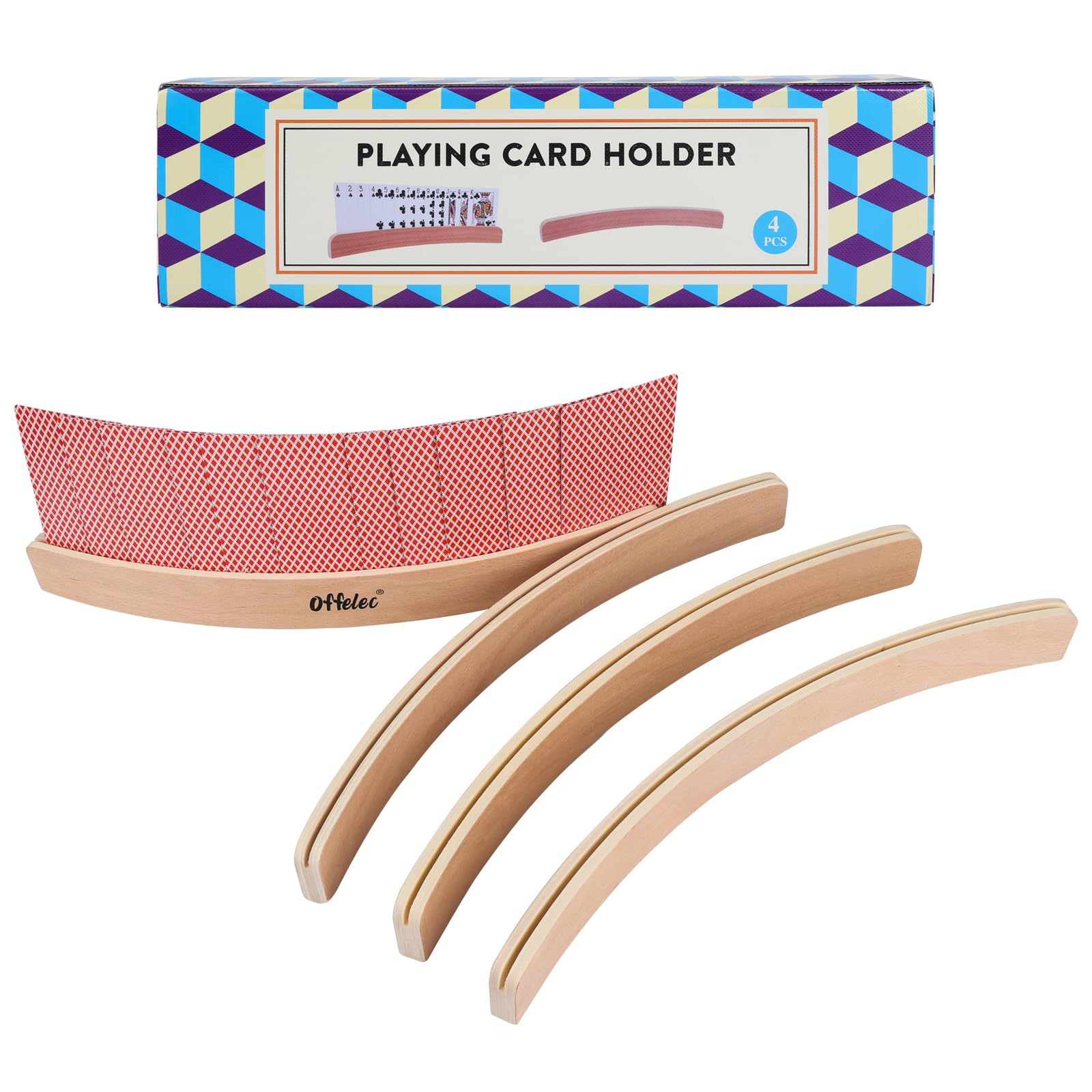 Amazon.com: Offelec 4 Pack Card Holders for Playing Cards - Curved ...