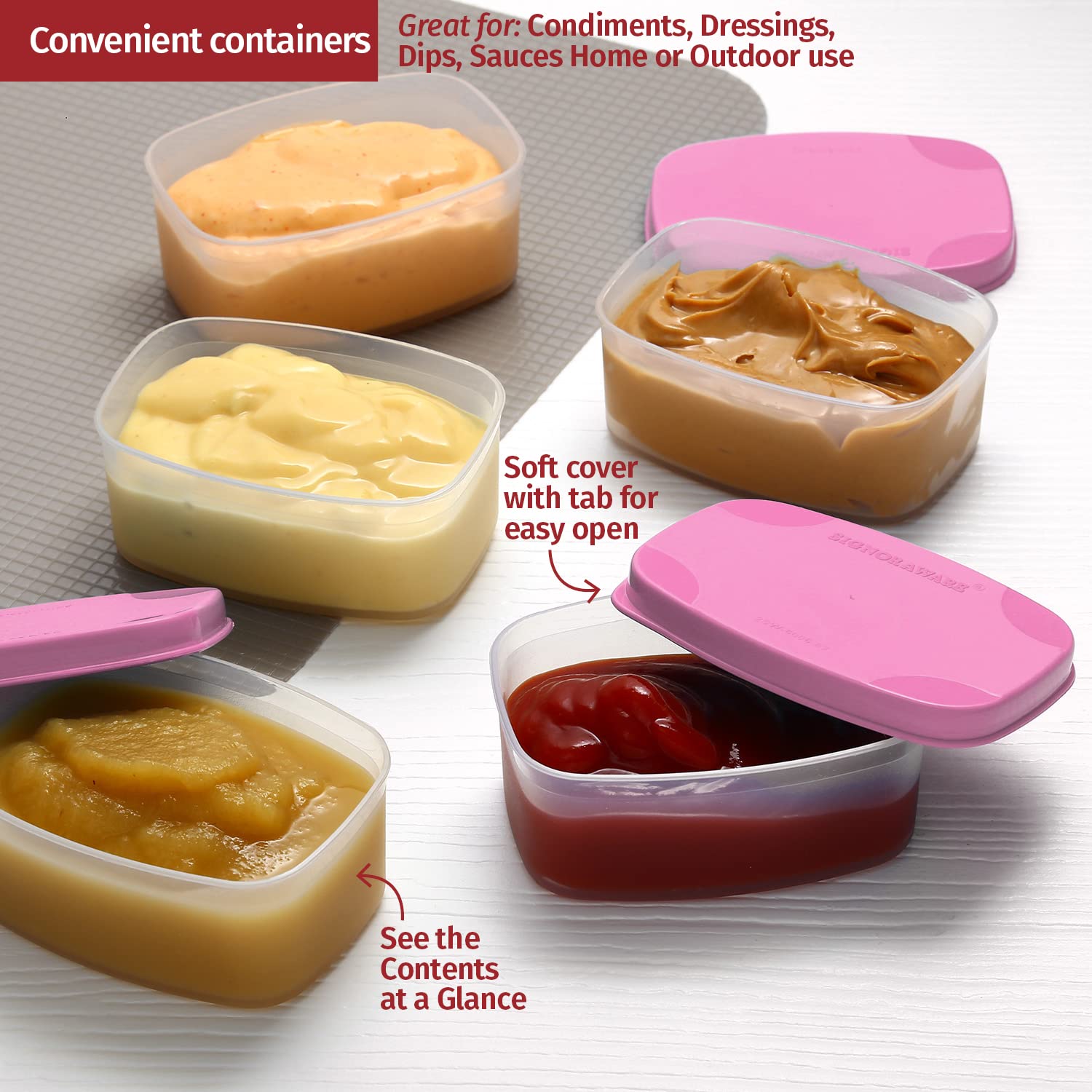 Snapklik.com : Reusable Airtight Food Containers 3 Oz 8 Pack For Snacks ...