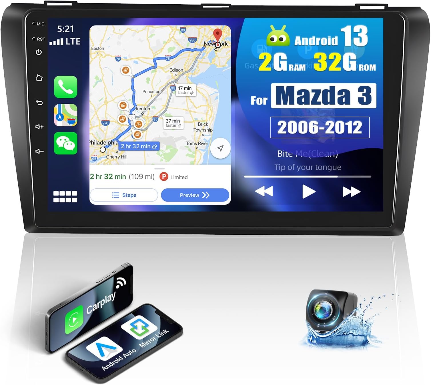 Amazon.com: 2+32G Android 13 Car Stereo for Mazda 3 2006-2012 with ...