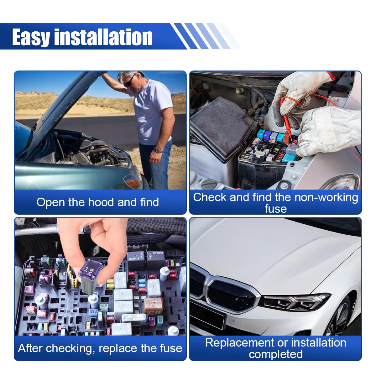 Snapklik.com : 10PCS 15 Amp Car Micro Cartridge Fuses - Slow Blow FMM ...