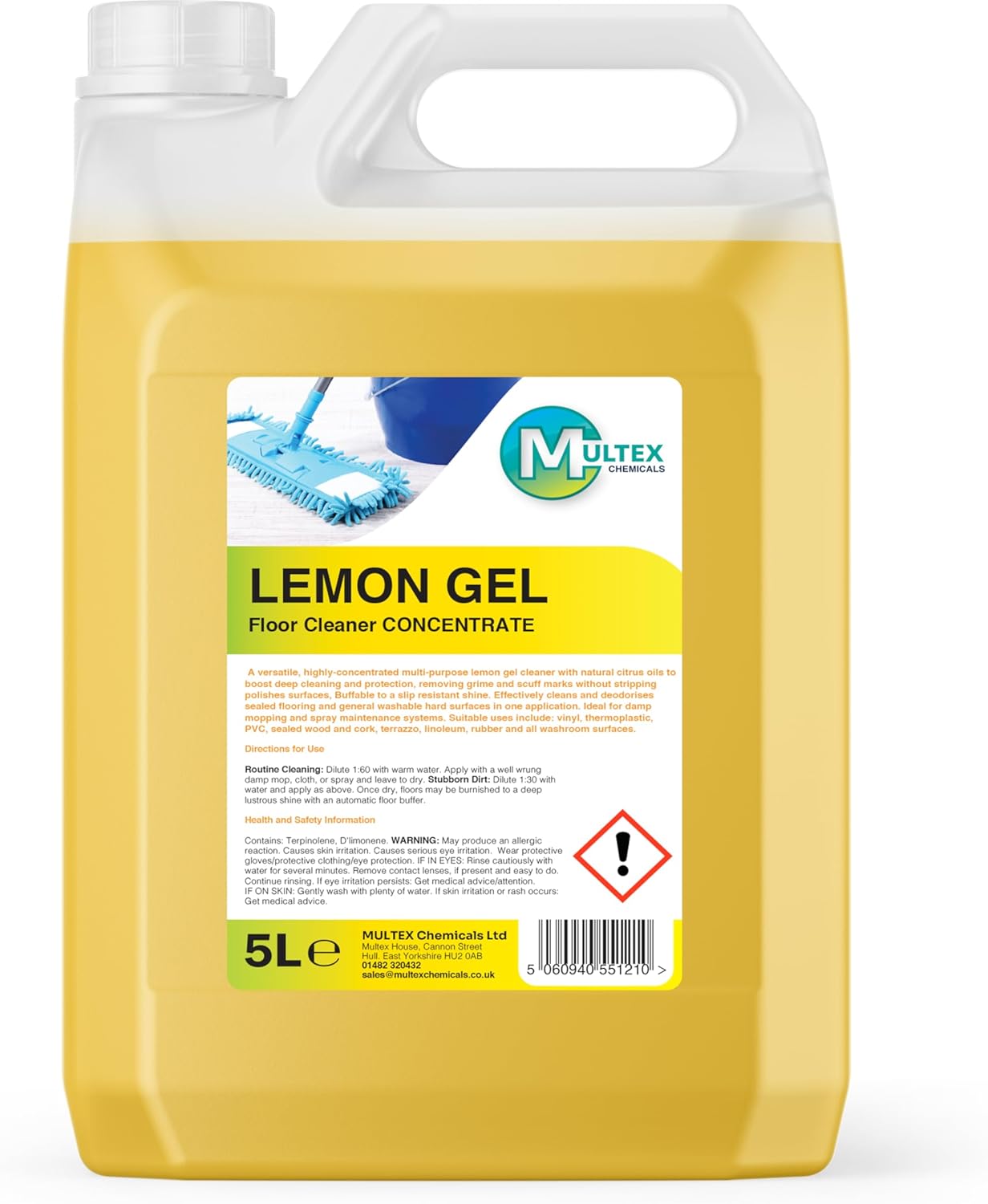 Multex Lemon Gel Floor Cleaner Concentrate, 5L : Amazon.co.uk: Grocery