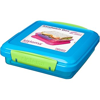 Sistema Lunch Sandwich Box, 450 ml - Assorted Colours, Pack of 3 ...
