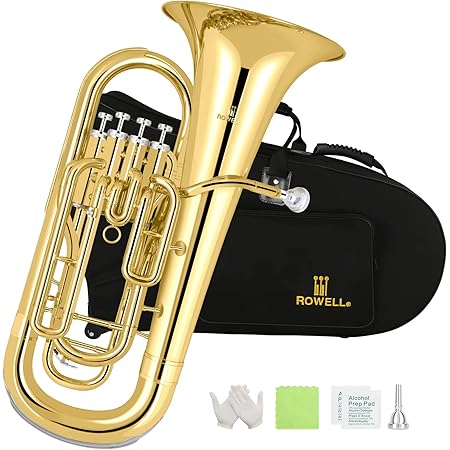 Amazon.com: Mendini MEP-L Lacquer Brass B Flat Euphonium with Stainless ...