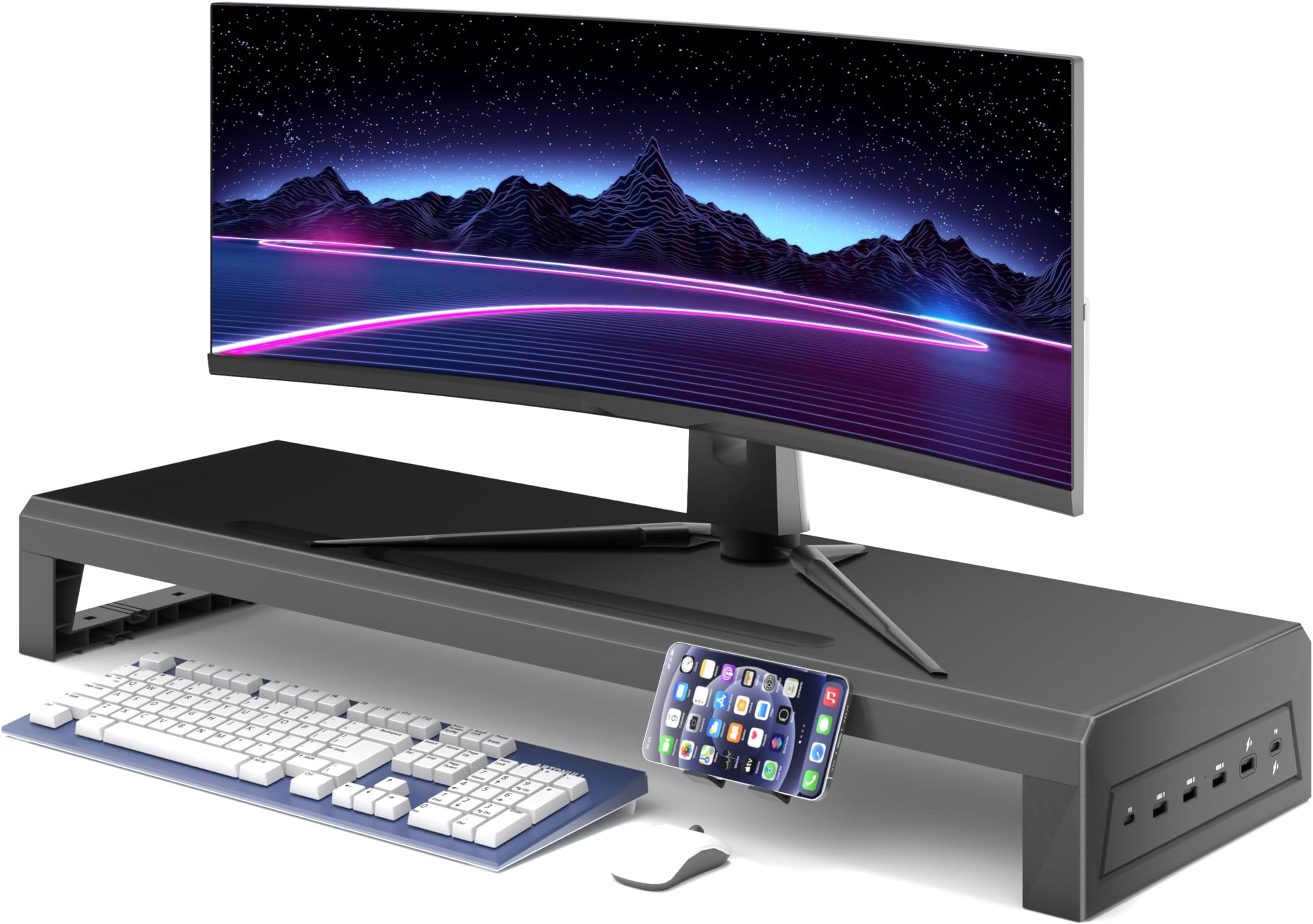 Amazon.com: Razer Monitor Stand Chroma: 4 Port Hub - USB A 3.2, USB C 3 ...