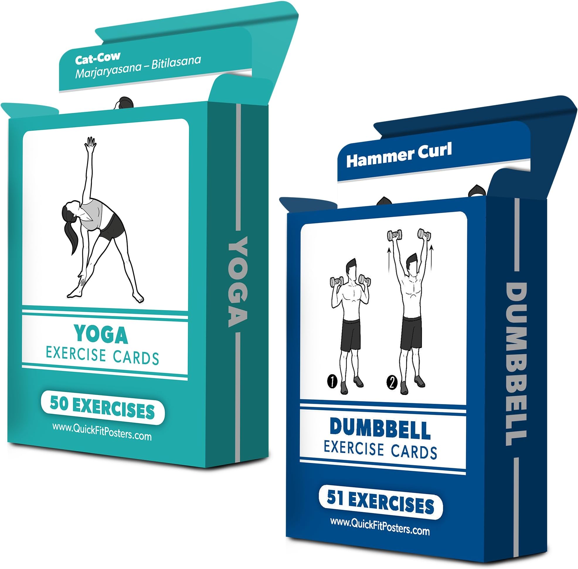 Amazon.com: QuickFit 2 Pack - Dumbbell Workout Poster - Laminated 18" x ...