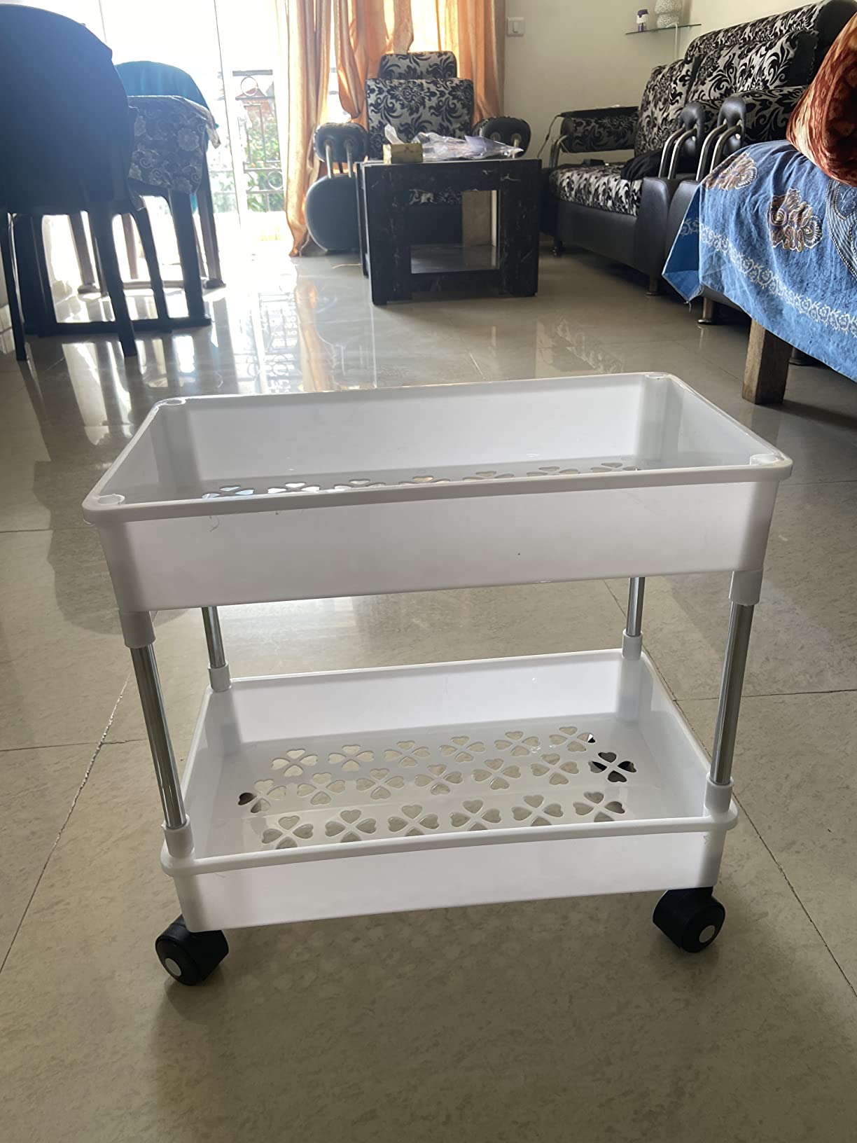 Privesh Plastic-Stainless Steel Fruit & Vegetable 2 Stand Kitchen ...