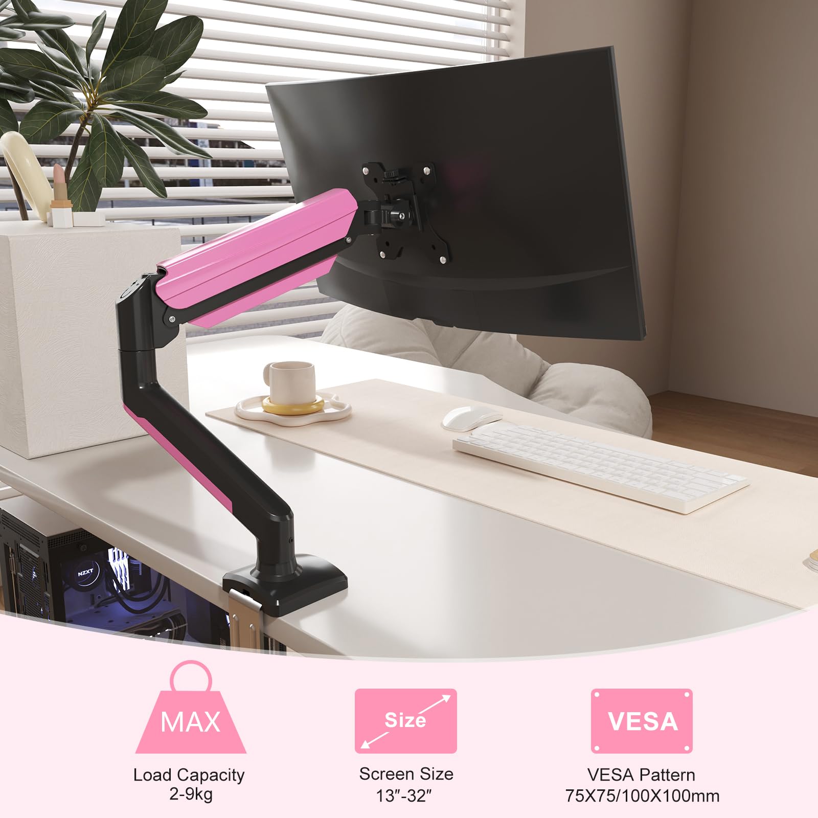 Snapklik.com : Suptek Monitor Mount Stand, Single Gas Spring Monitor ...
