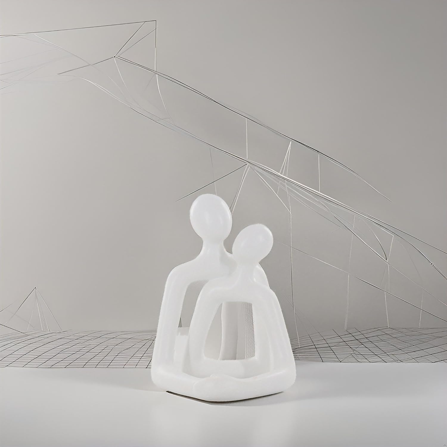 Amazon.com: LAIKEARTS Minimalist White Couple Sculpture, Abstract Resin ...