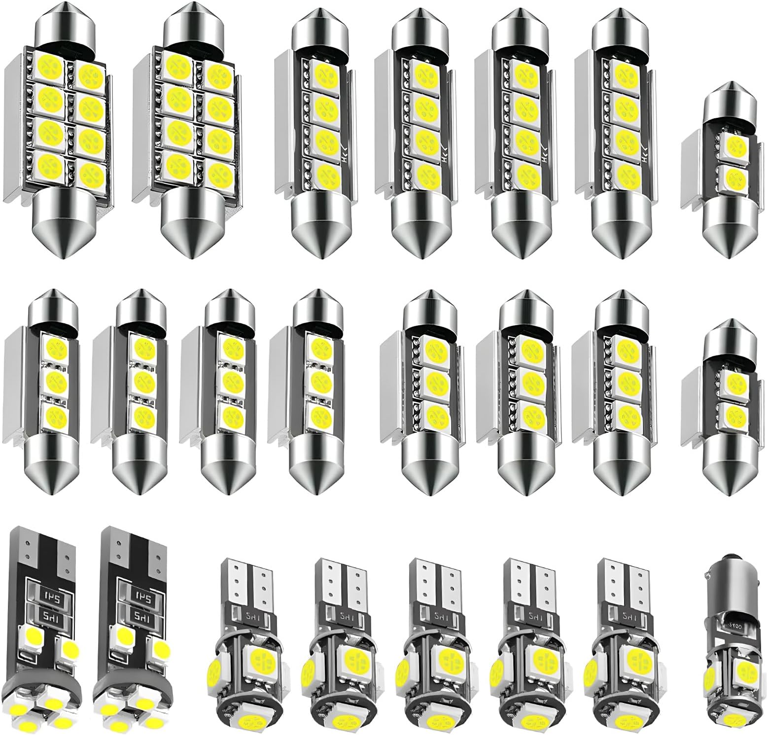 23Pcs Led Interior Light Kit, T10 Interior Car Reading Lights Led Bulbs ...