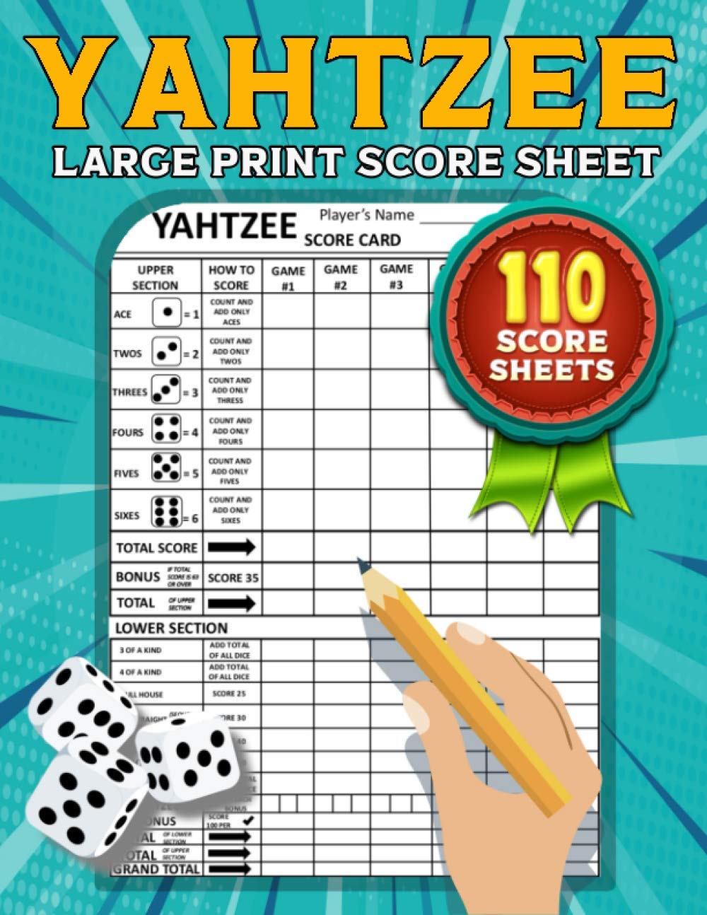 Buy Yahtzee Score Sheets: Clear Printing with Correct Scoring ...