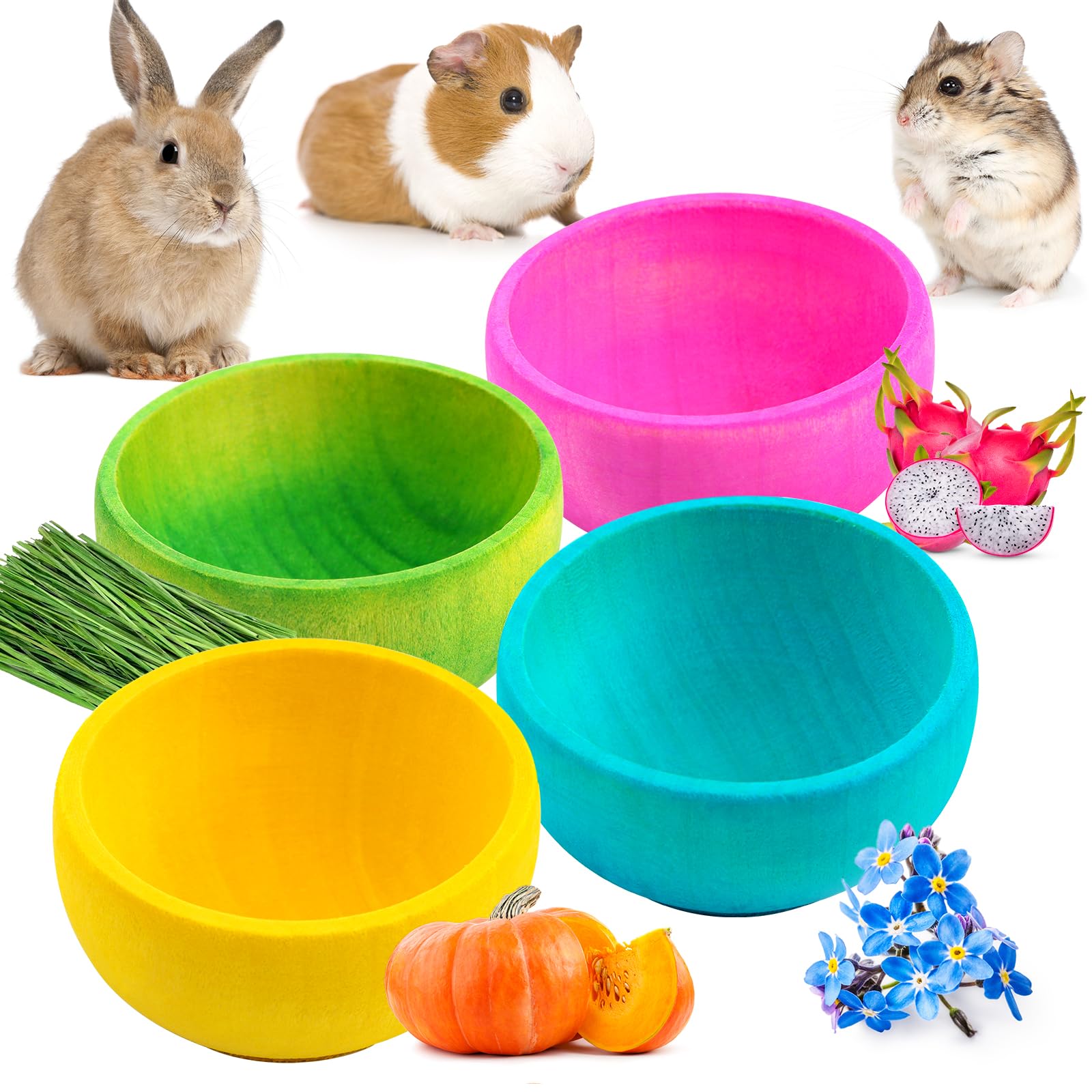 Amazon.com : Abizoo Hamster Chew Bowl,4 Pcs Dwarf Hamster Food Bowl ...
