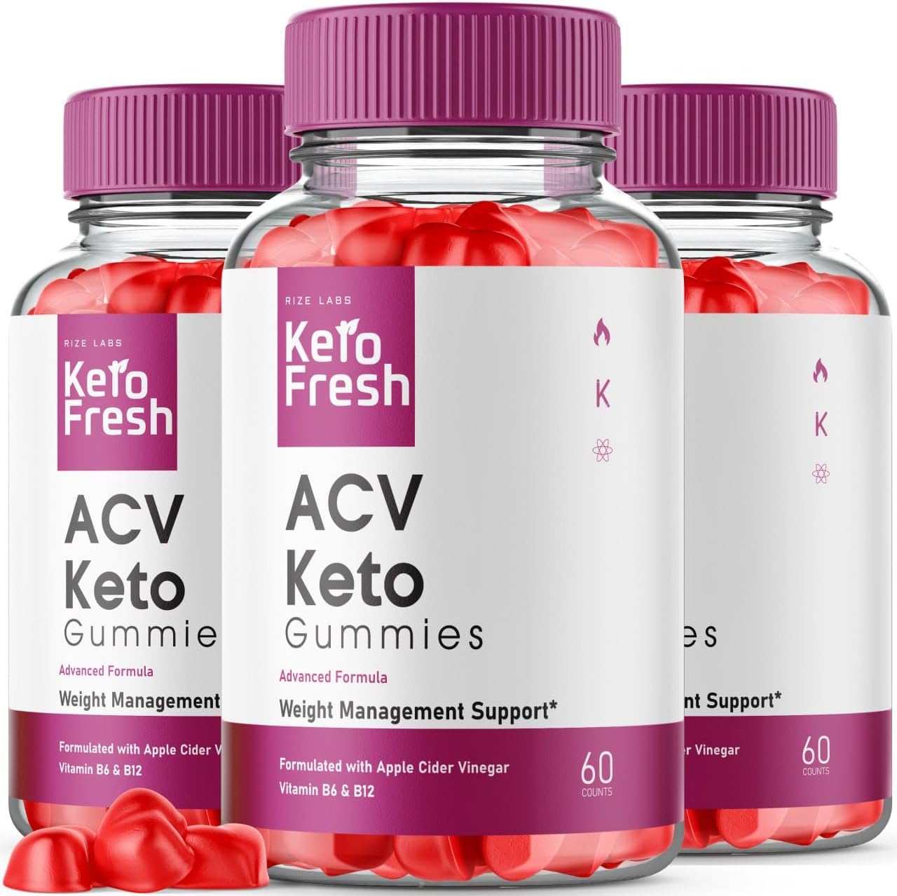 Paquete de 3 gomitas Keto Fresh ACV, gomitas Keto Fresh ACV para ...