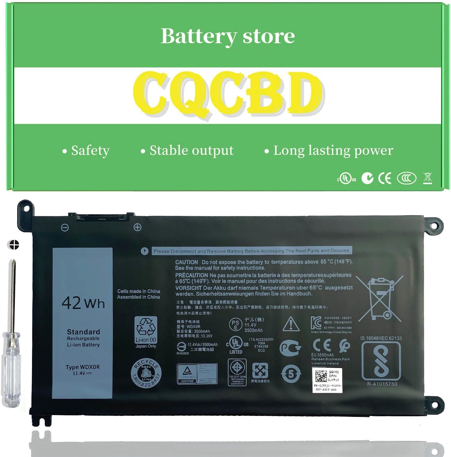 Amazon.com: CQCQ WDX0R Batería para Dell Inspiron 13 15 5000 7000 Series 5368 5570 7579 7378 ...