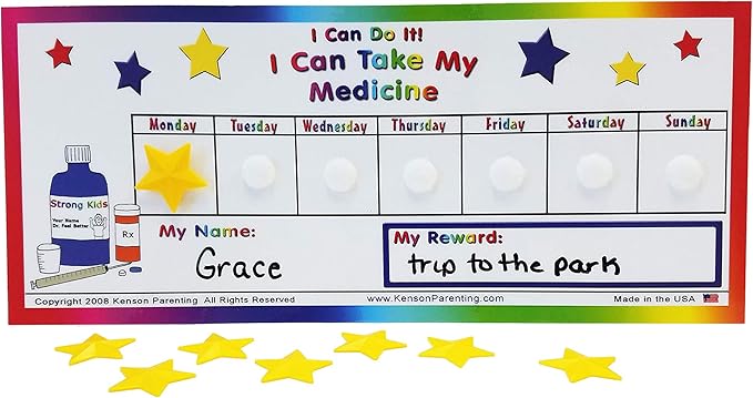 Amazon.com: Kenson Kids I Can Take My Medicine Reward Chart KPSMC601 : Baby