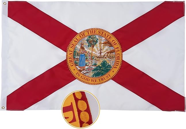 Amazon.com : TOPFLAGS Florida Flag 3x5 Feet Embroidery Stitching FL ...