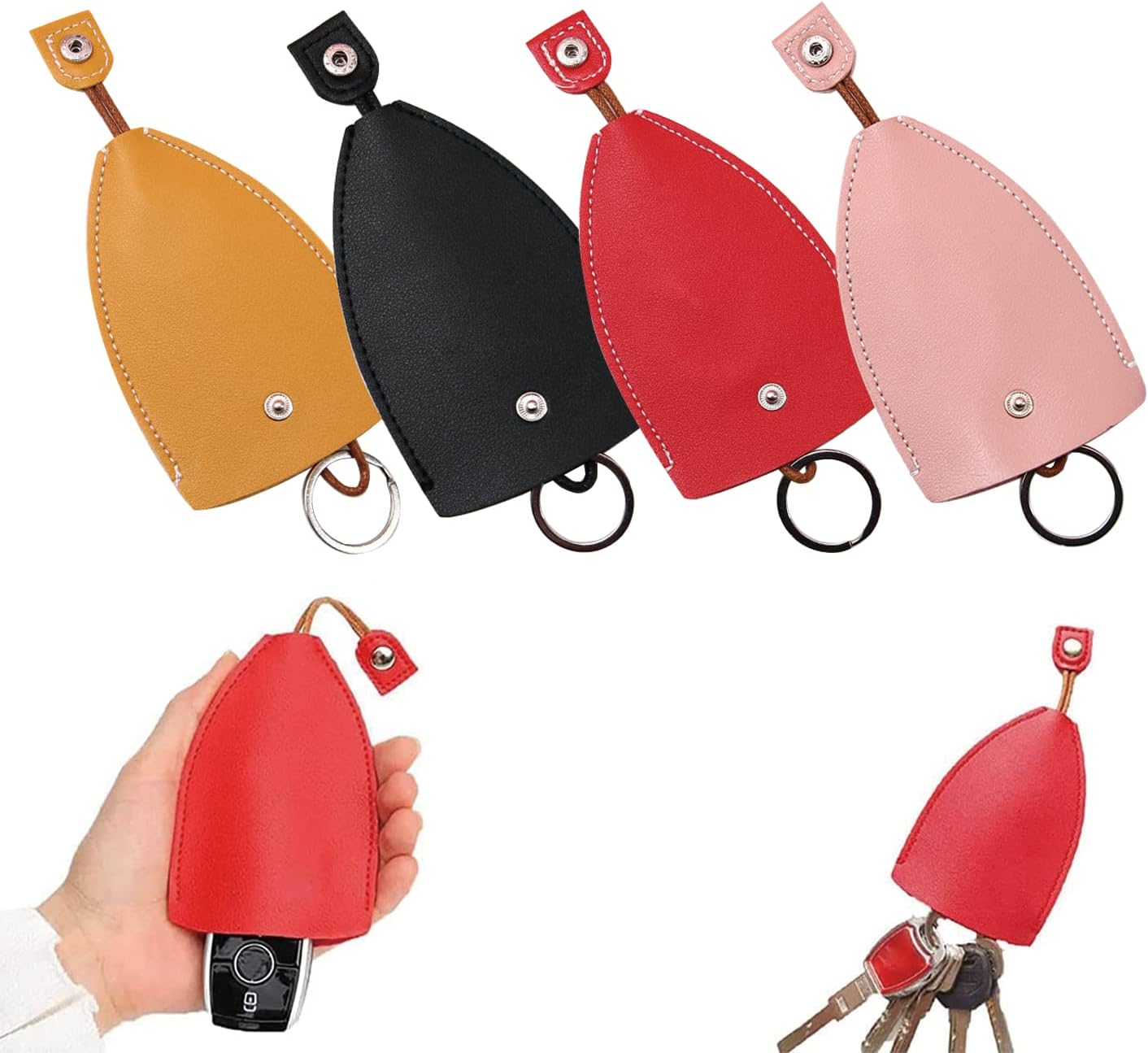 Amazon.com: 4 Pcs Car Key Case, Key Case for Car Keys, PU Leather ...